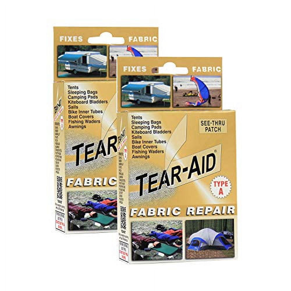 TEAR-AID Fabric Repair Kit, Type A Clear Patch for Canvas, Fiberglass ...