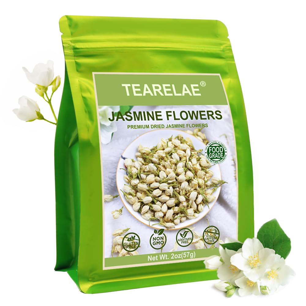 TEARELAE - Dried Jasmine Flowers Bud - Edible Flowers For Drinks - 100% ...