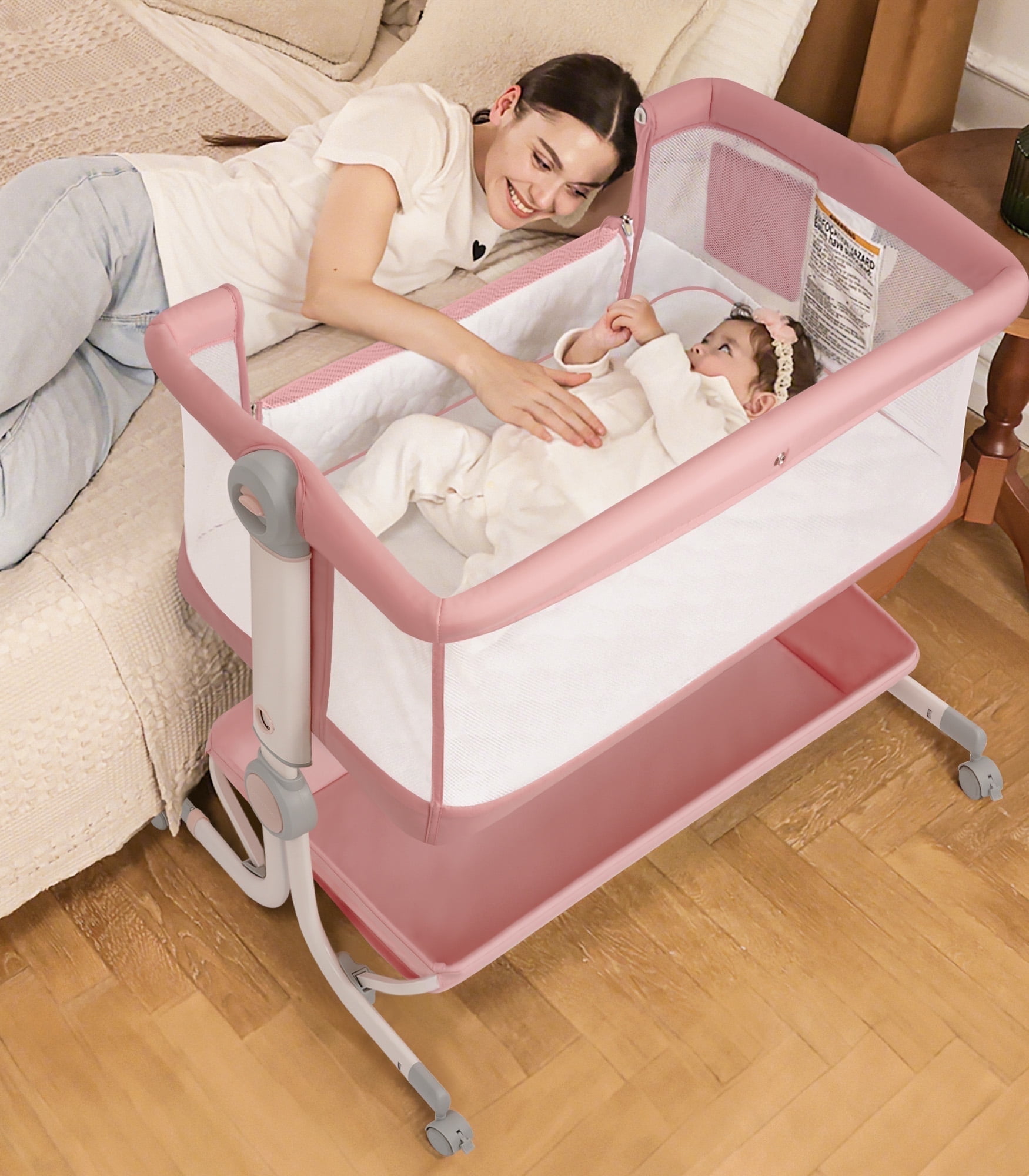 Babyeap 3 in 1 Baby Bassinet,Baby Basinet Bedside Sleeper,Standalone ...