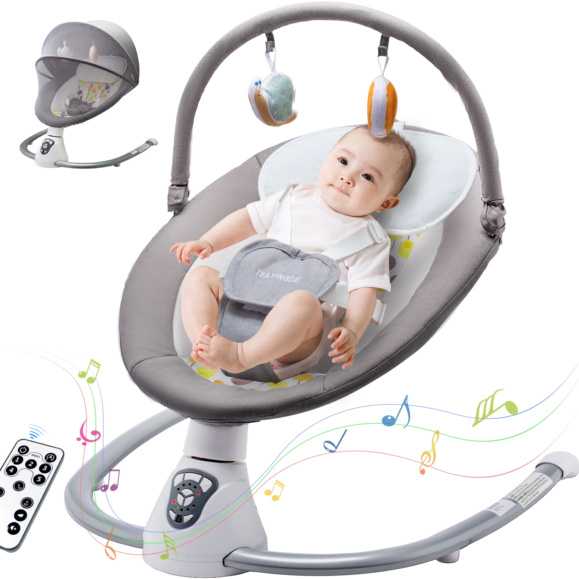 TEAYINGDE Baby Swing for Infants - Motorized Swing with Music Speaker ...