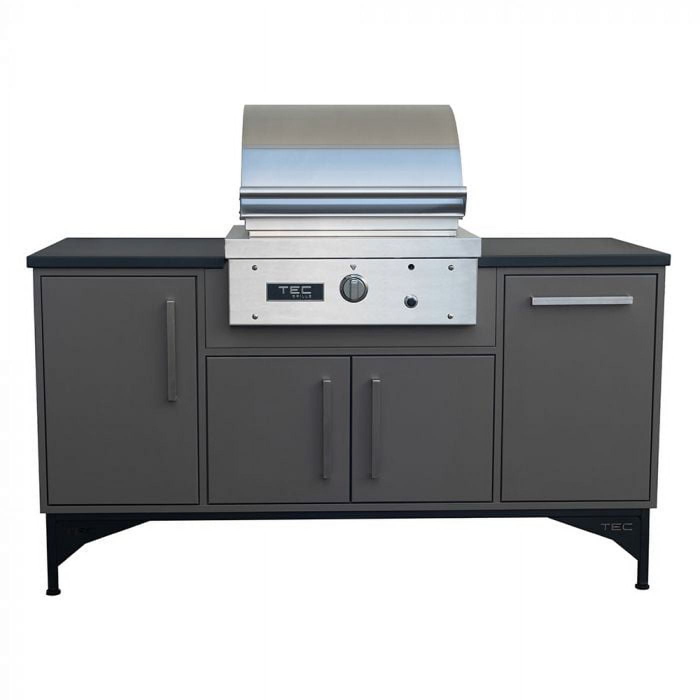 TEC Sterling Patio Gas Grill on Midcentury Modern Island, 66", Natural ...