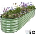 TECANA Galvanized Raised Garden Bed Kit Oval Steel Metal Planter Box ...