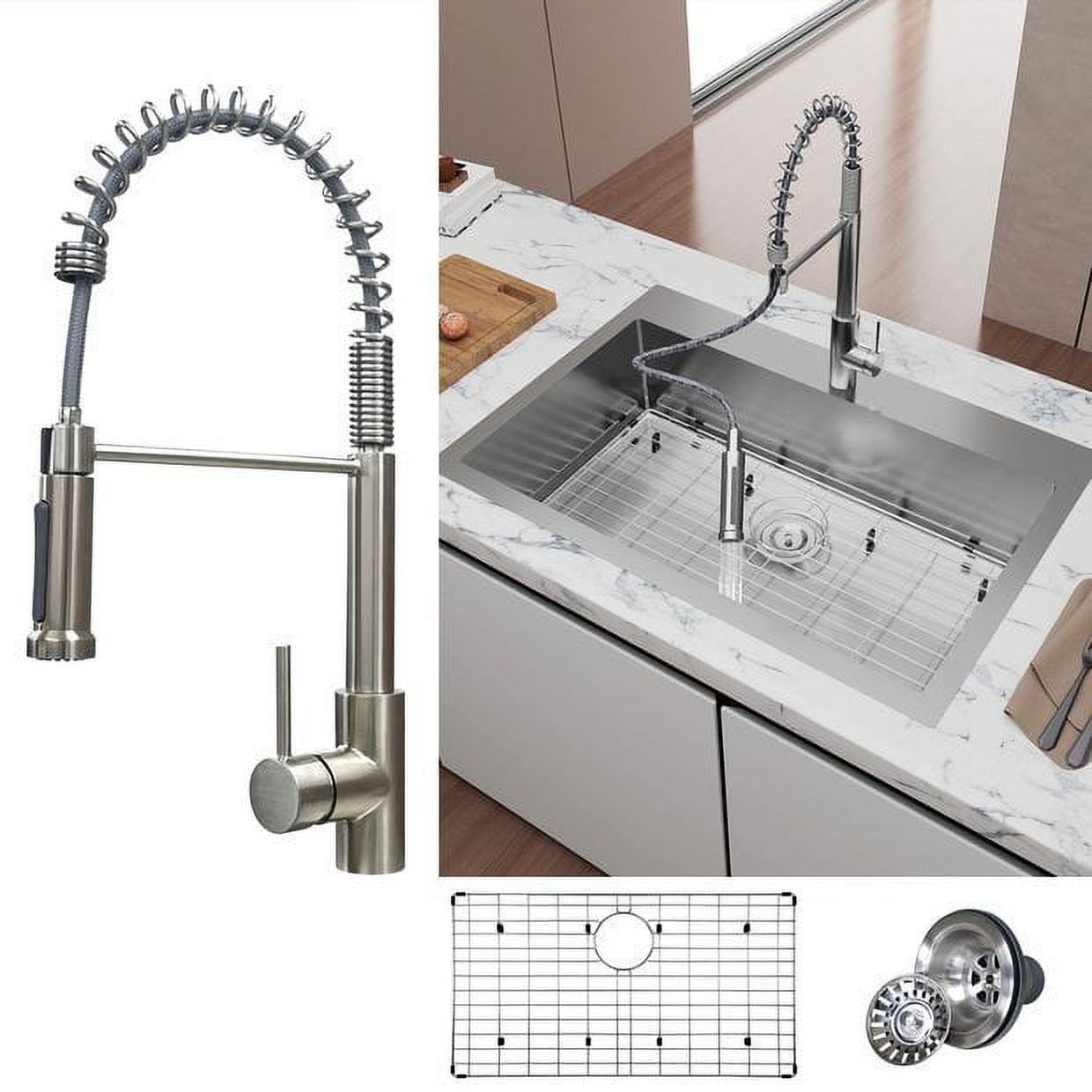 TECASA 33 inch Kitchen Sink - Dual Mount Undermount or Drop-in Sink ...