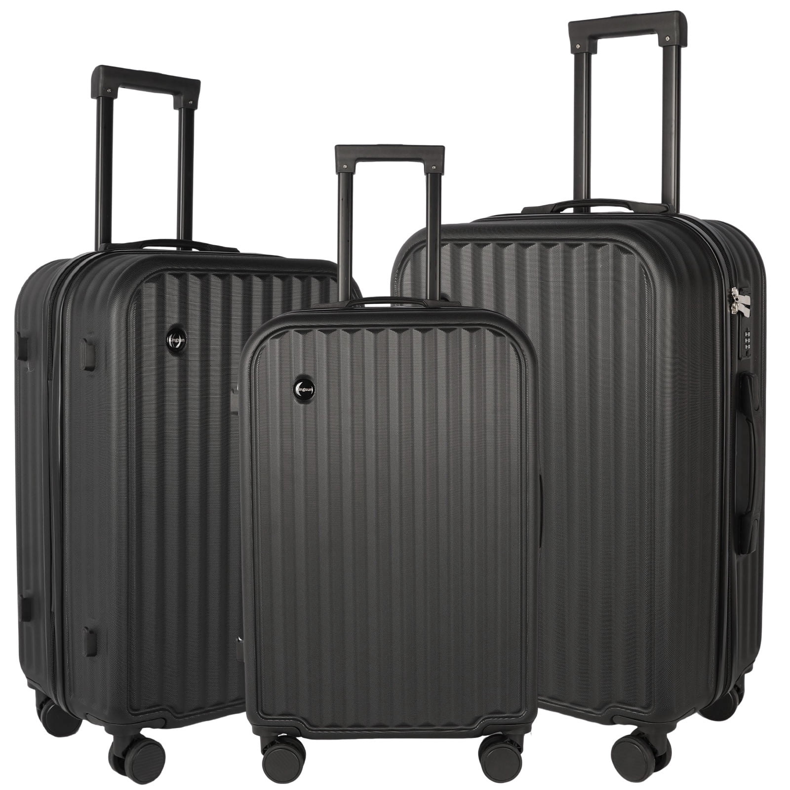TECH CIRCLE 3 Piece 20/24/28" Luggage Sets with Cup Holder/USB Charge ...