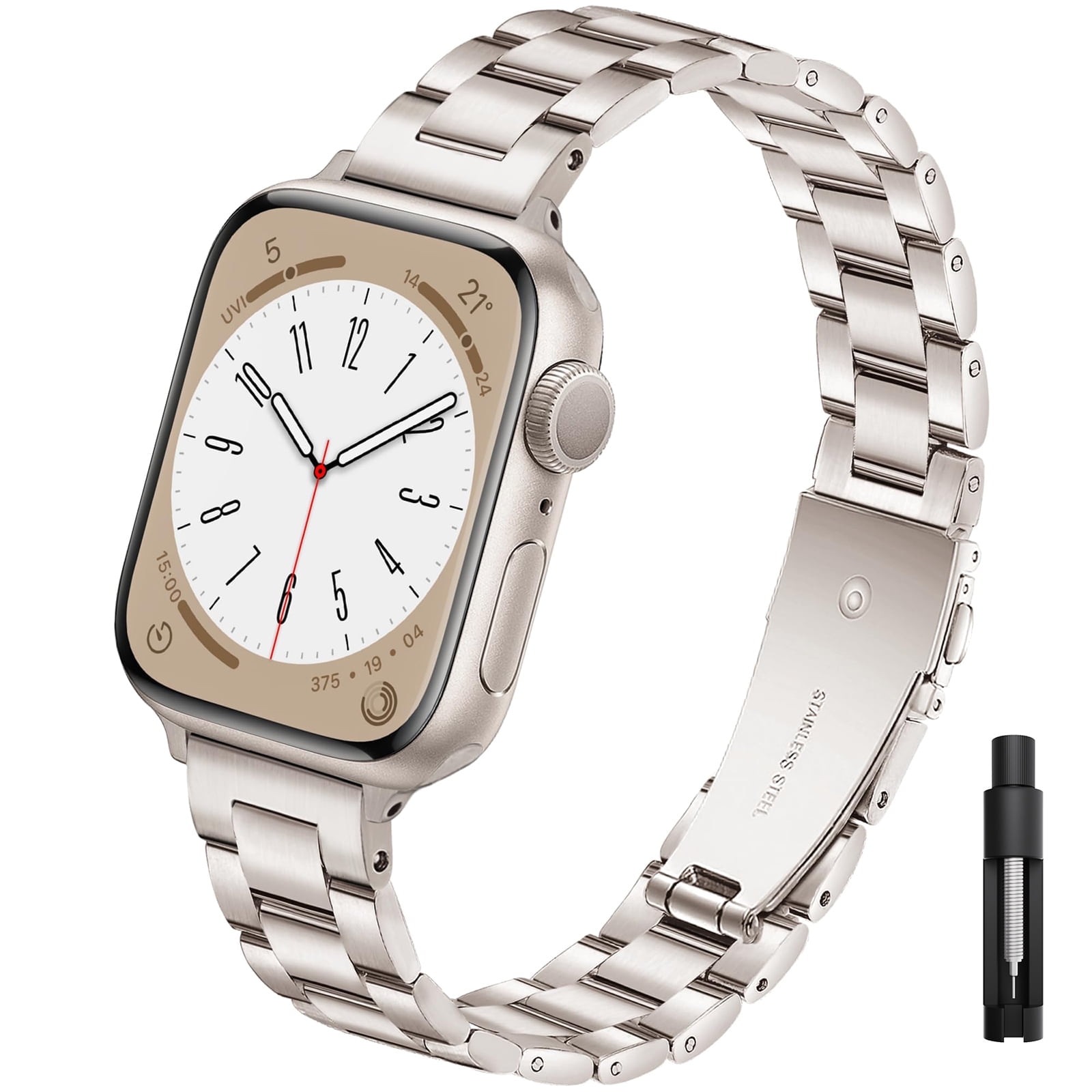 TECH CIRCLE for Apple Watch Band 42/44/45/49mm, Stainless Steel Metal ...