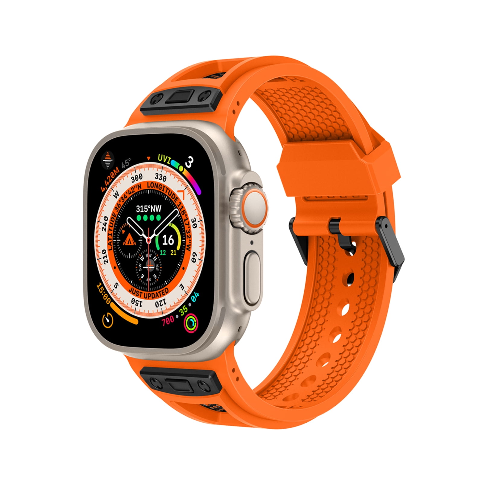 TECH CIRCLE for Apple Watch Ultra Band Apple Watch Ultra 2 49mm for Men, Silicone Rubber Bands ...