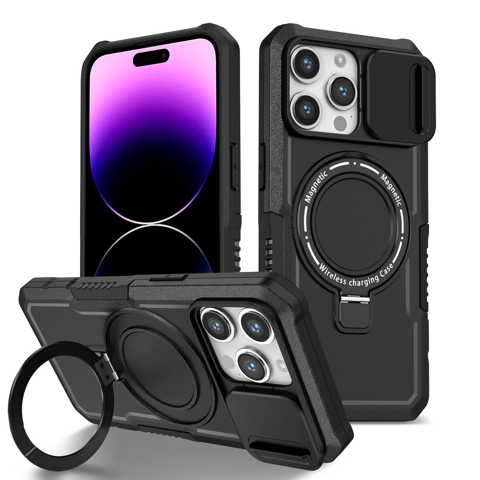 TECH CIRCLE Case for iPhone 15 Pro (6.1") - [Sliding Cover for Camera ...