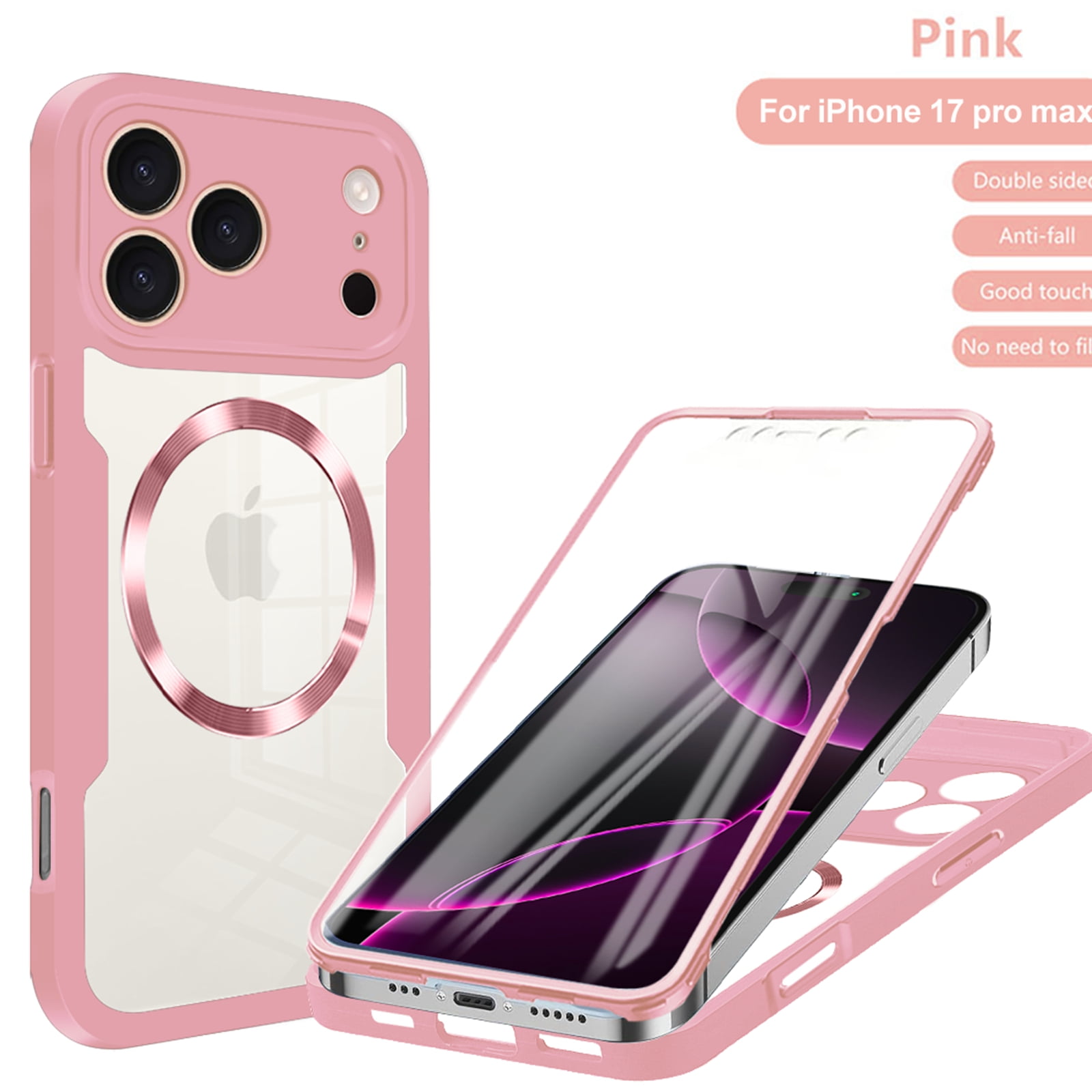 TECH CIRCLE Compatible with iPhone 17 Air Magnetic Case Clear Full-Body ...