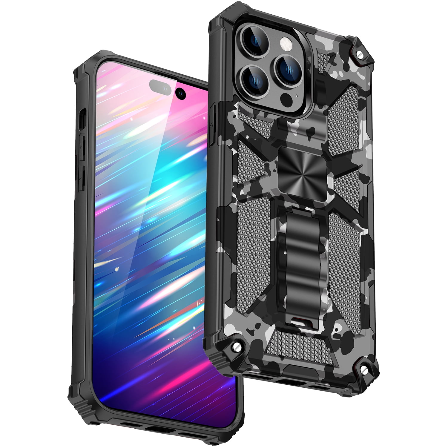 TECH CIRCLE For iPhone 15 Pro Case, Tough Rugged Hybird Impact ...