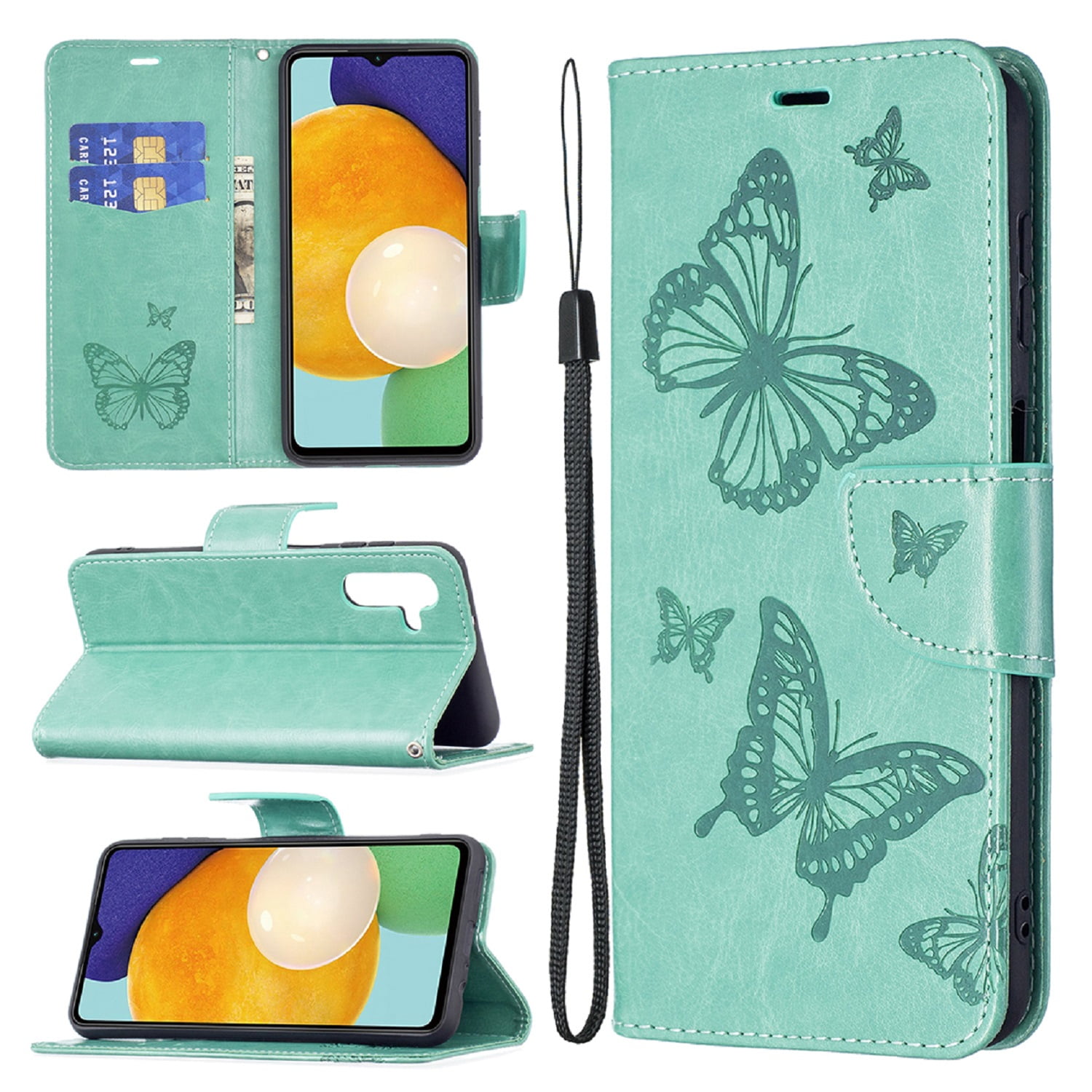 TECH CIRCLE Galaxy A53 5G Case,Embossed Butterfly PU Leather Credit ...