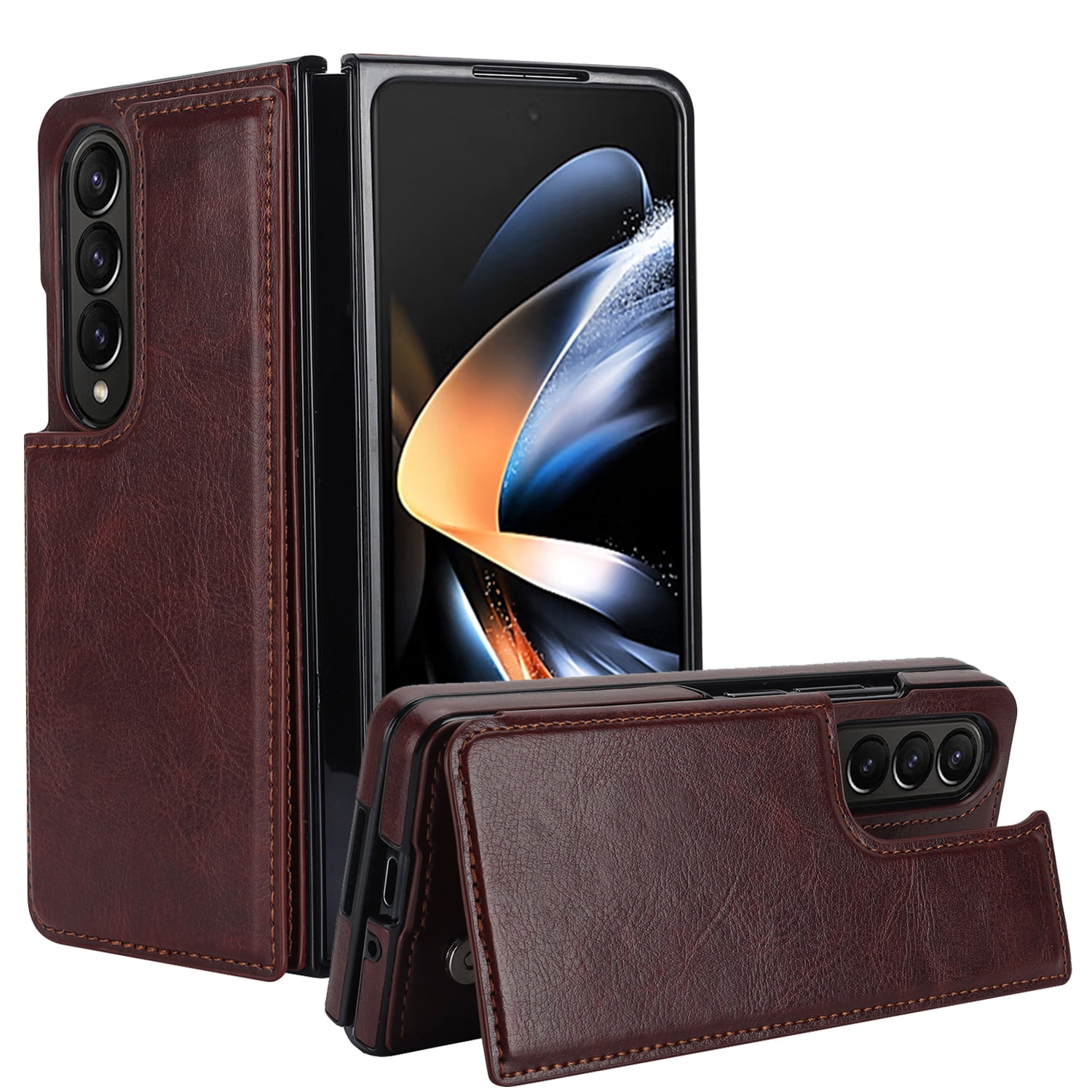 TECH CIRCLE Phone Case for Samsung Galaxy Z Fold 3 5G 2021, PU Leather ...