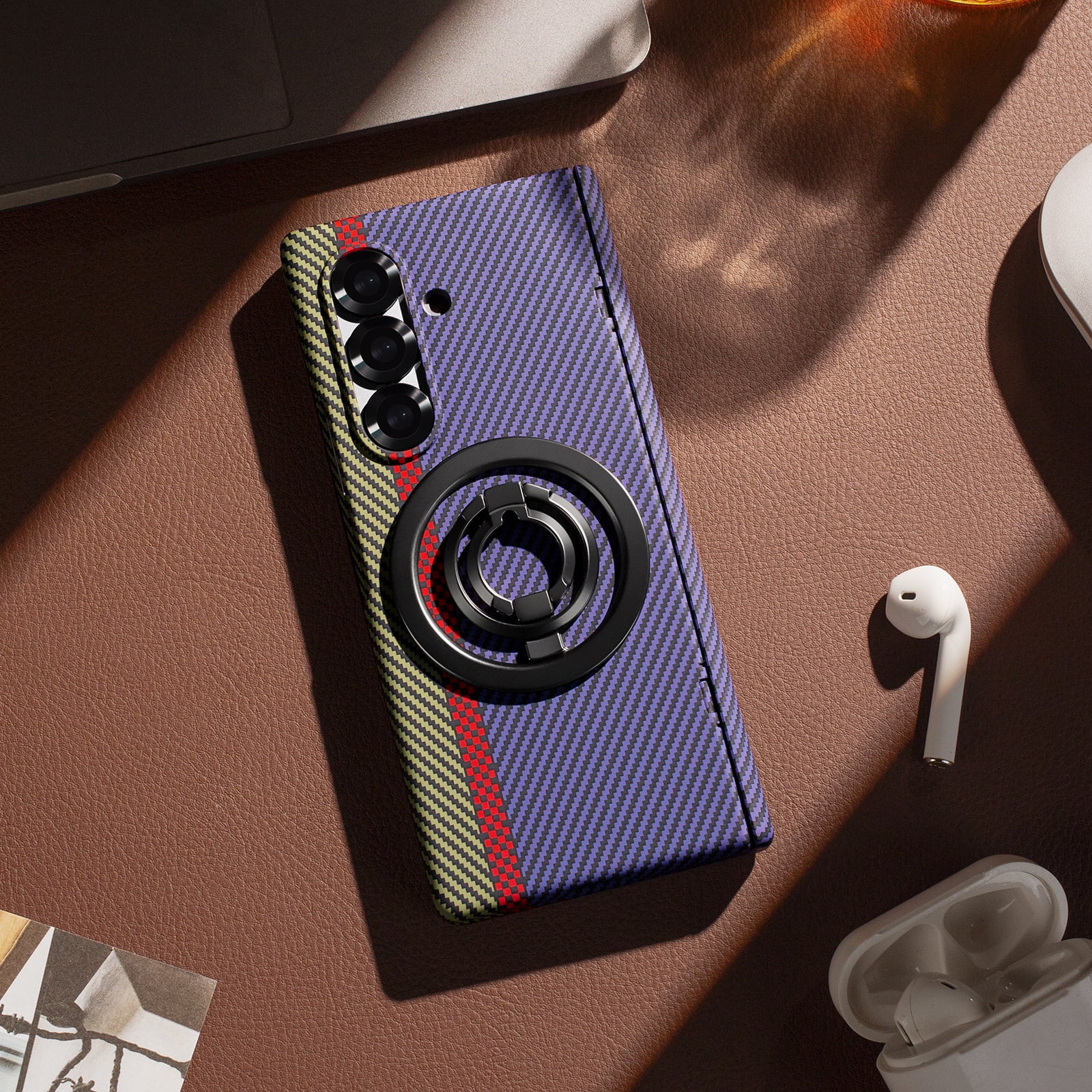 TECH CIRCLE for Samsung Galaxy Z Fold 7 Carbon Fiber Texture Case ...