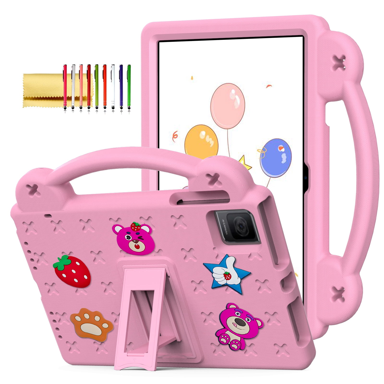 TECH CIRCLE T-Mobile Revvl Tab 5G 2023 Case, Strawberry Panda Shockproof Rugged Lightweight ...