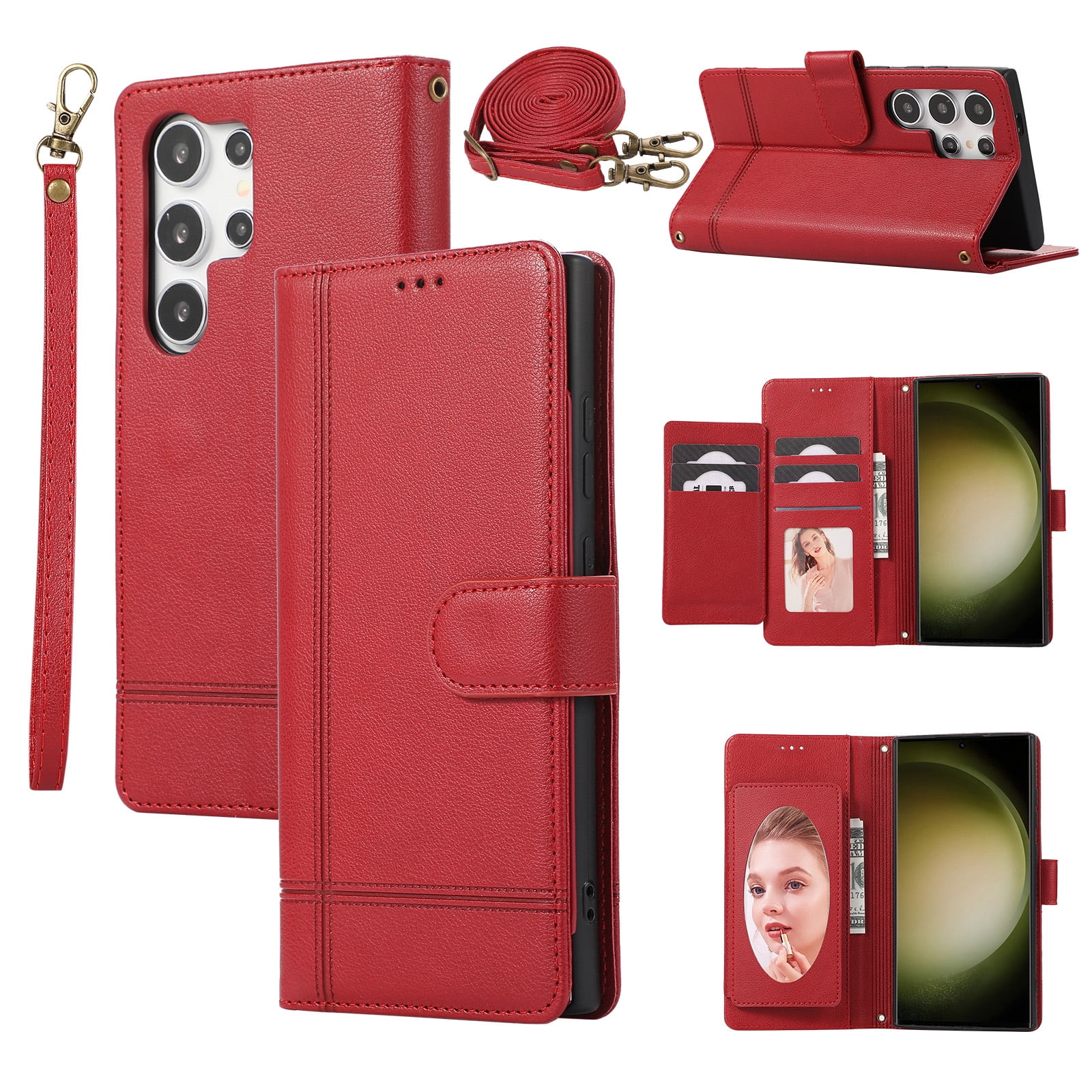 TECH CIRCLE Wallet Case For Galaxy S22 Ultra,Magnetic Flip Folio Stand ...
