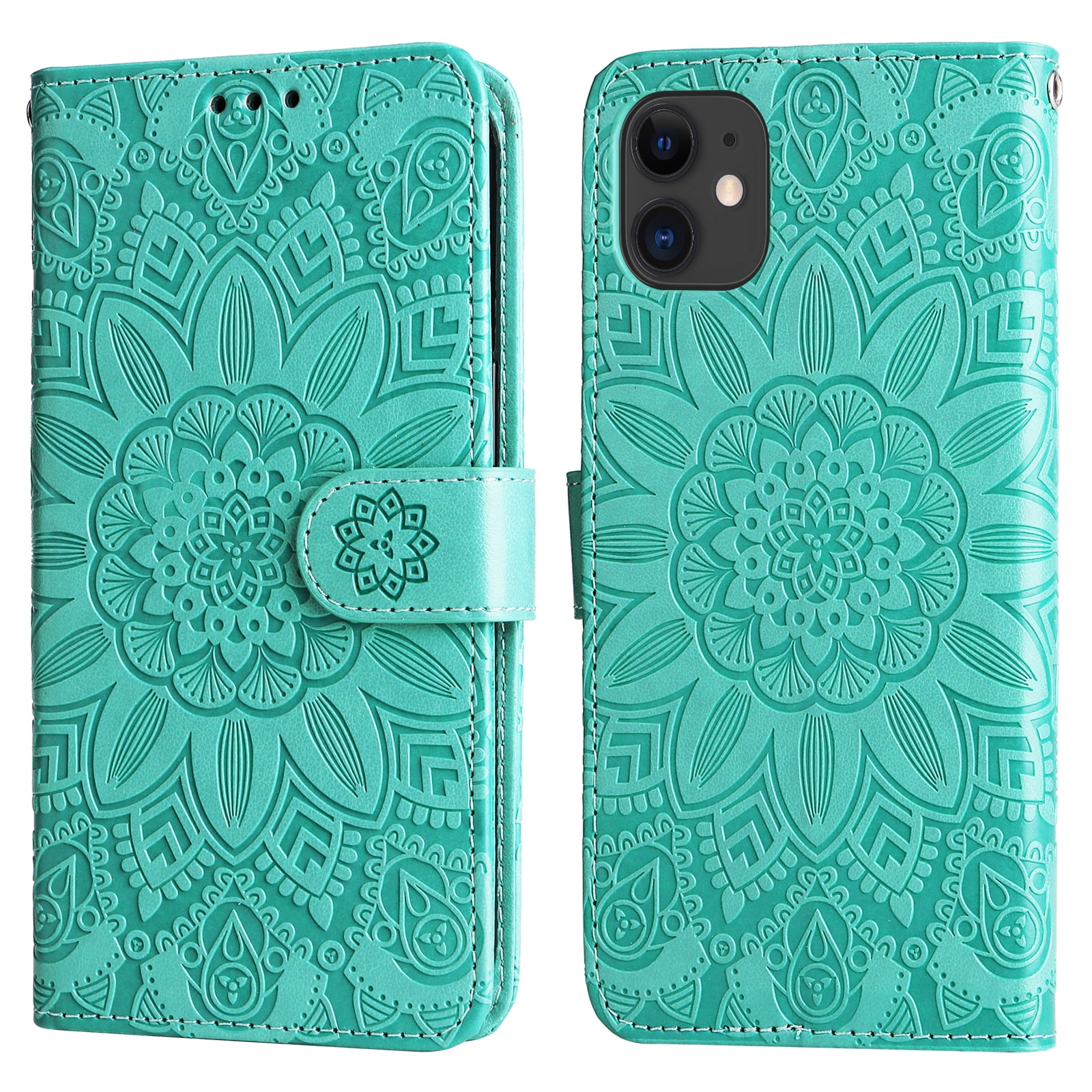 TECH CIRCLE iPhone 11 case, Embossed PU Premium Leather Wallet Card ...