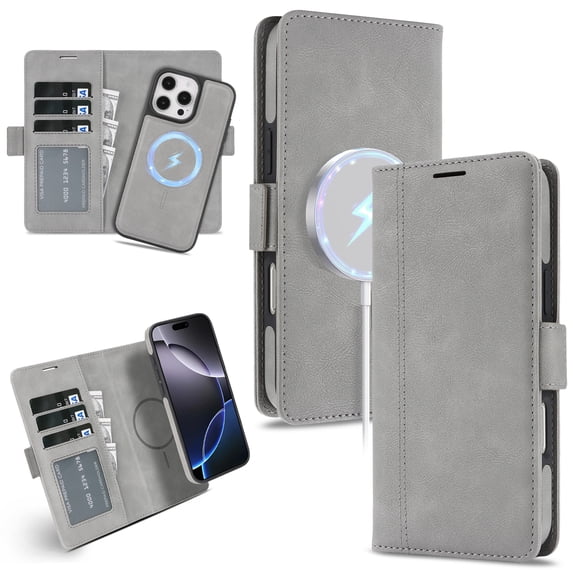 TECH CIRCLE For iPhone 13 Pro Magnetic PU Leather Case with Detachable ...
