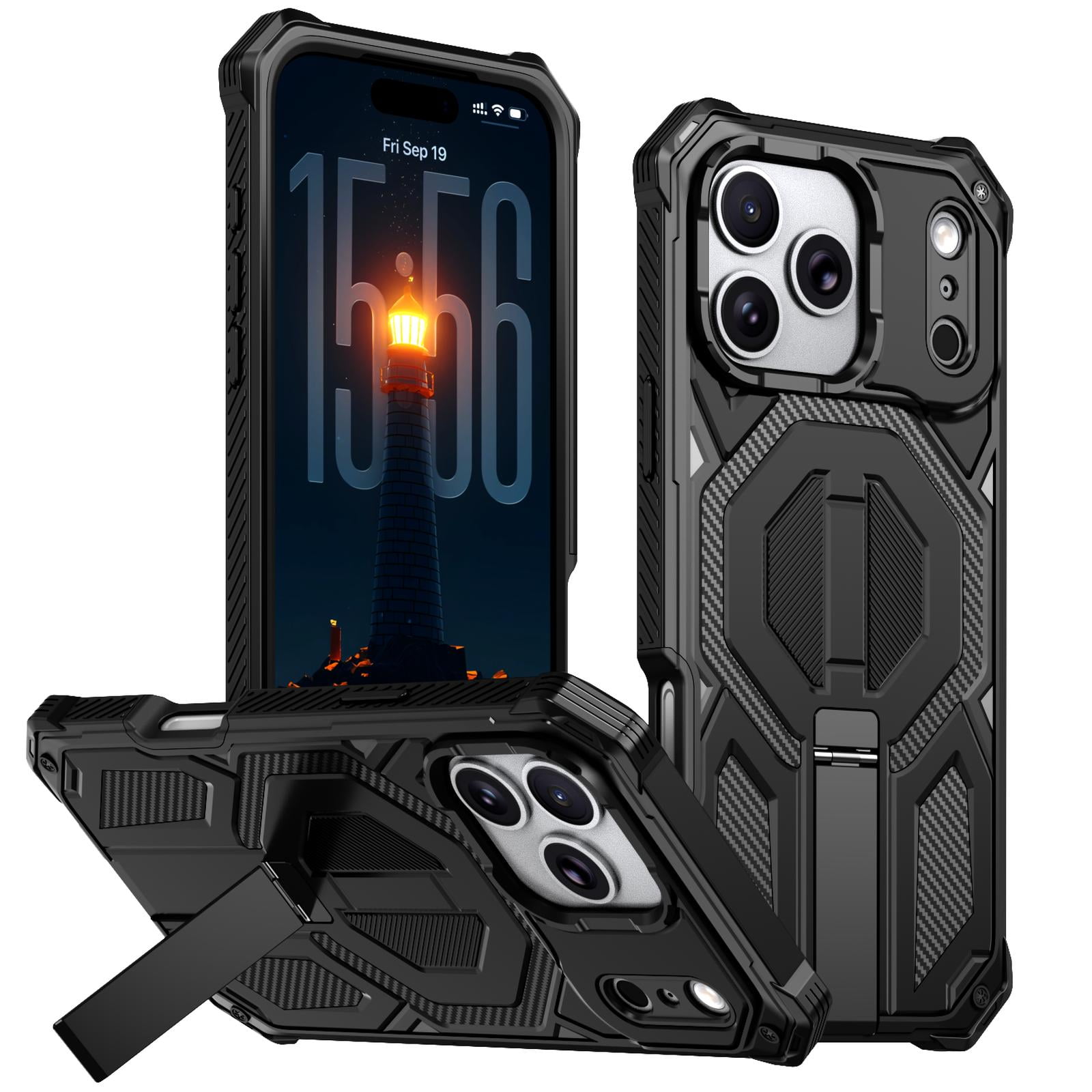 TECH CIRCLE For iPhone 16 PC+TPU Magnetic Case, Full Body Shock ...