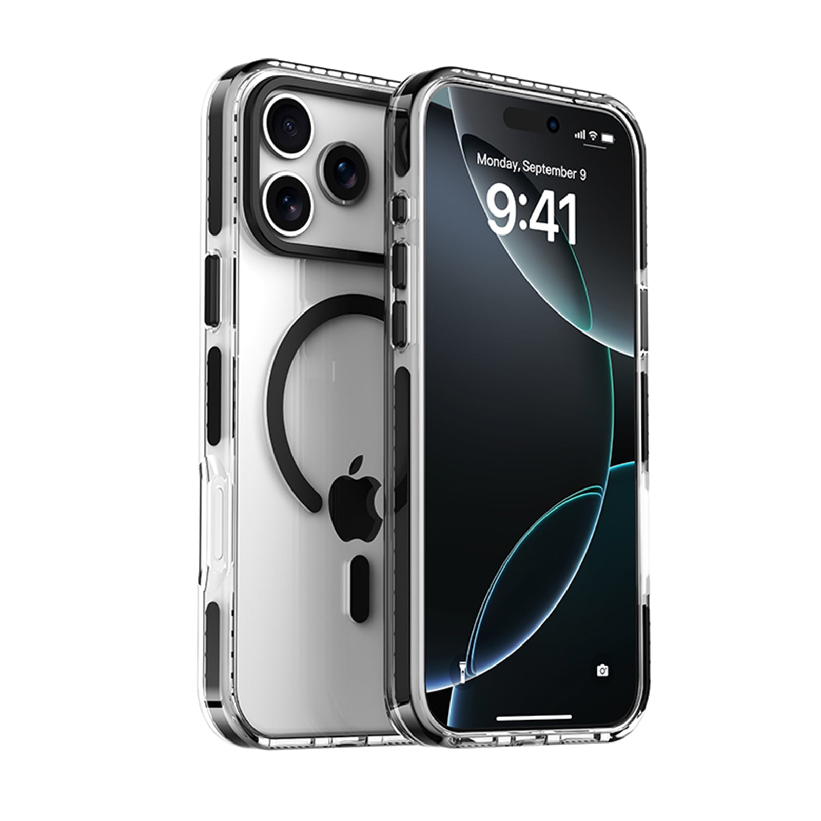 TECH CIRCLE For iPhone 17 Pro Strong Magnetic PC+TPU Clear Case, Slim ...