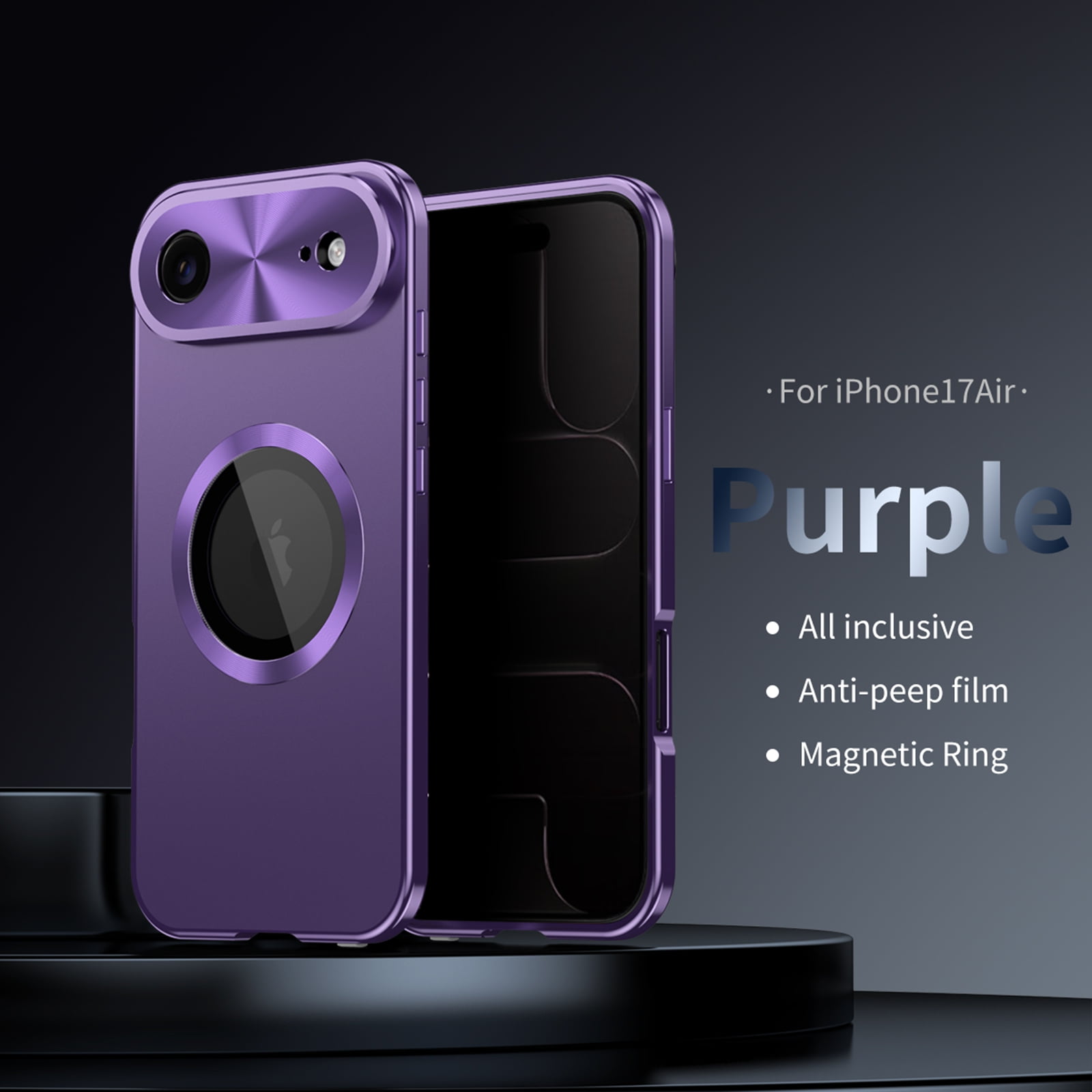TECH CIRCLE for iPhone Air Hard PC Case Magnetic Metal Edge Full Body ...