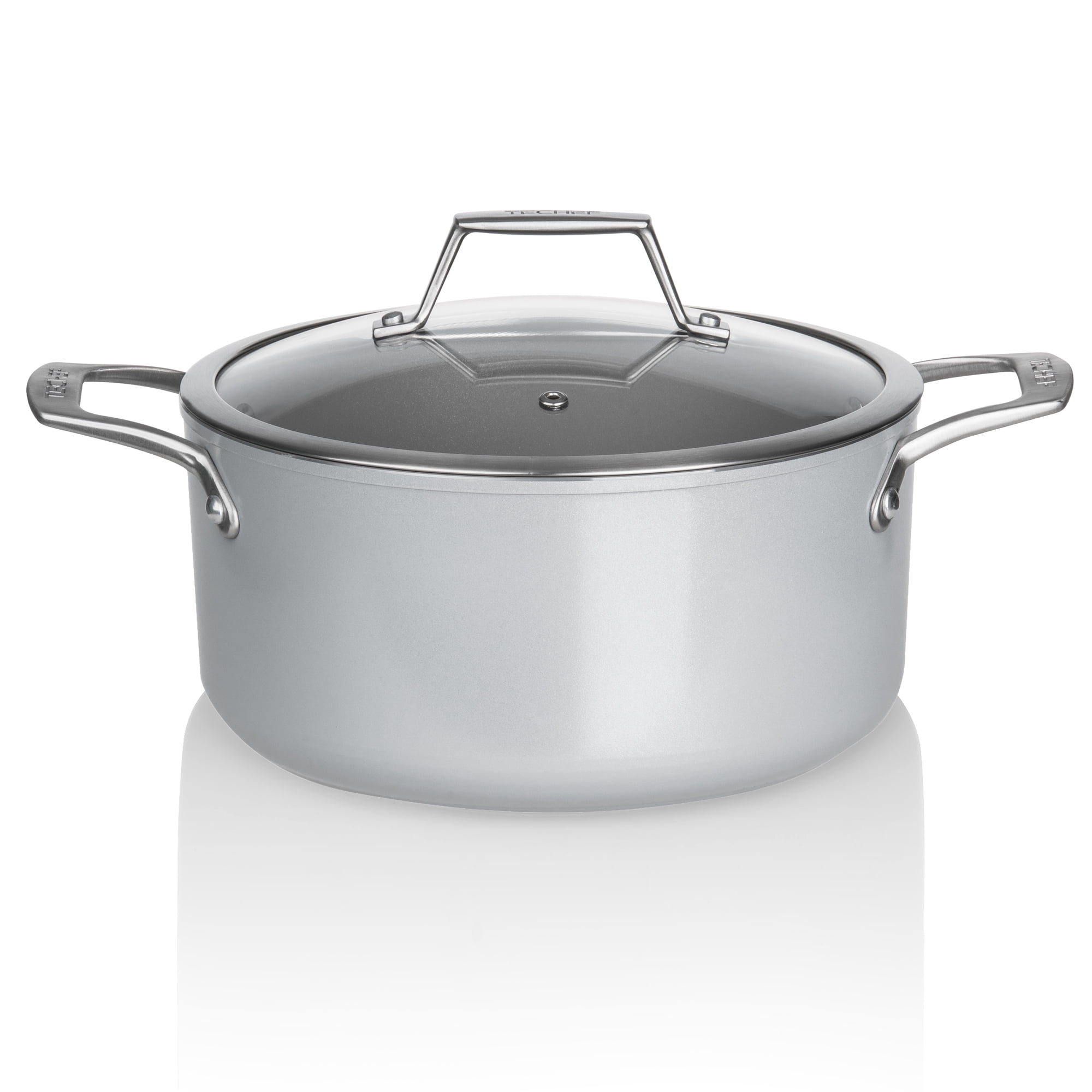 TECHEF - 5-Quart CeraTerra Ceramic Nonstick Soup Pot with Glass Lid, PTFE/PFOA Free, Made in ...