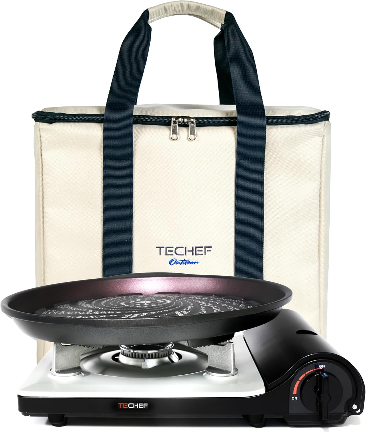 TECHEF - Stovetop Korean BBQ Non-Stick Grill Pan with Agni Portable Gas ...