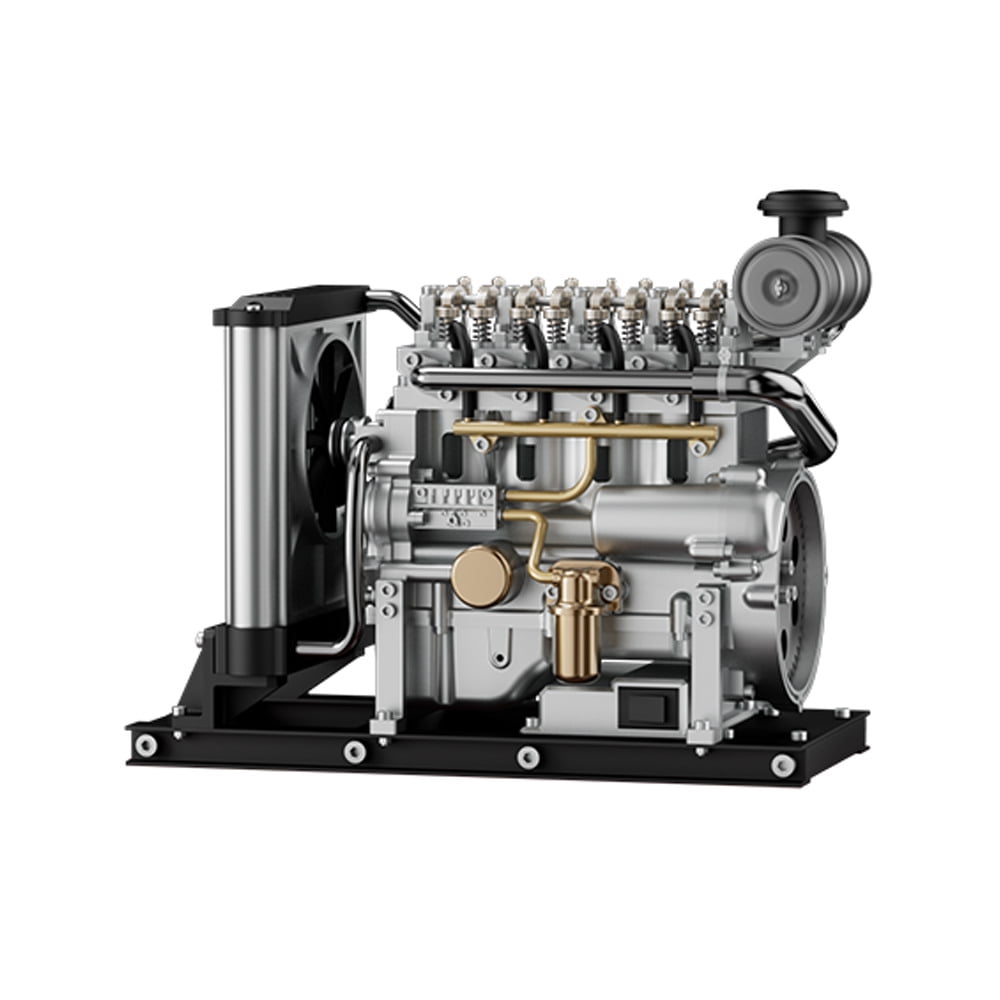 TECHING 1:10 Full Metal Mini L4 Diesel Engine Model Kit - DIY 4 Cylinder OHV Engine - Walmart.com