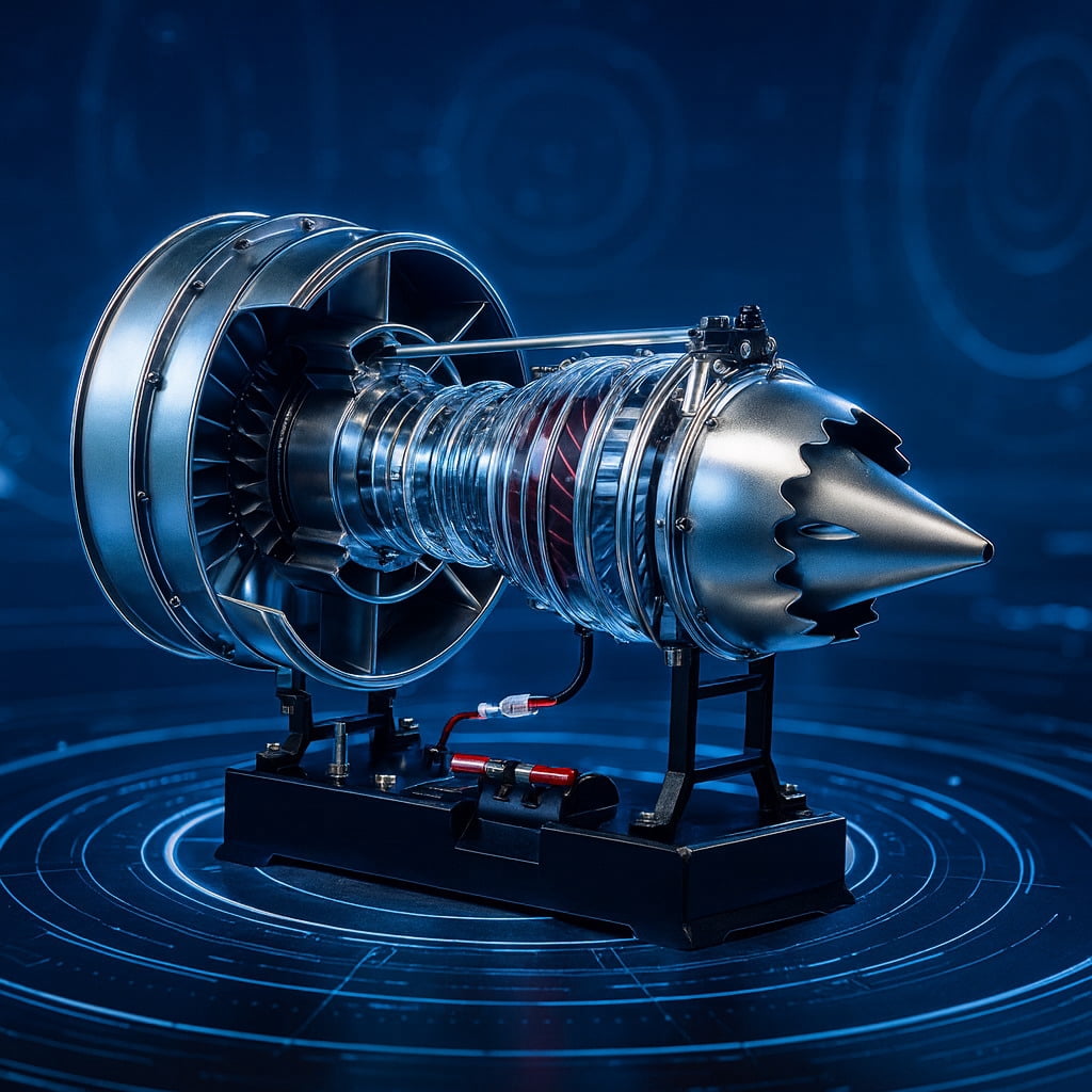 TECHING 1/12 Metal Dual-Spool Turbofan Engine Model Kit Jet Engine STEM ...