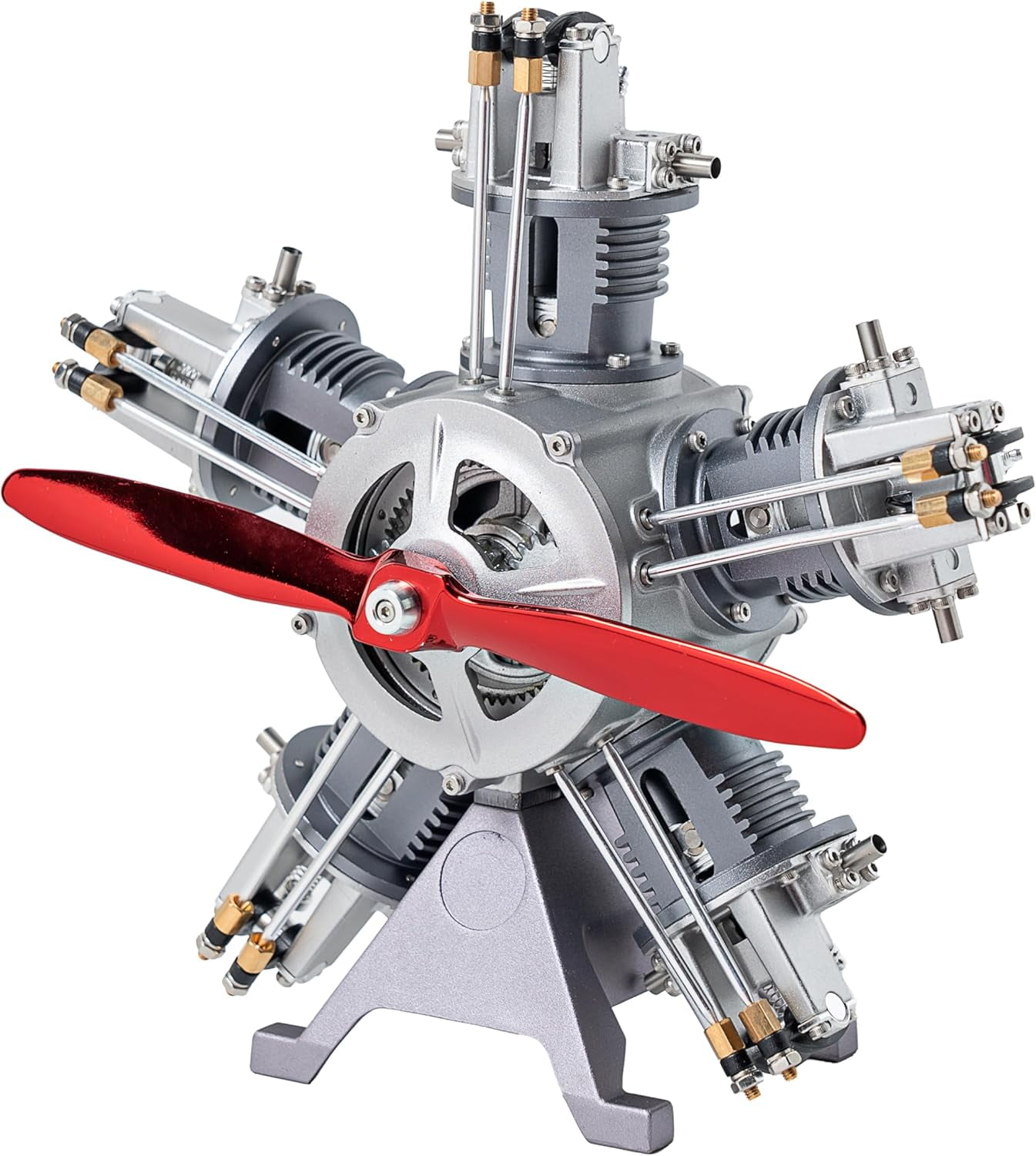 TECHING 5-Cylinder Radial Engine Model Kit That Runs Mechanical Metal ...