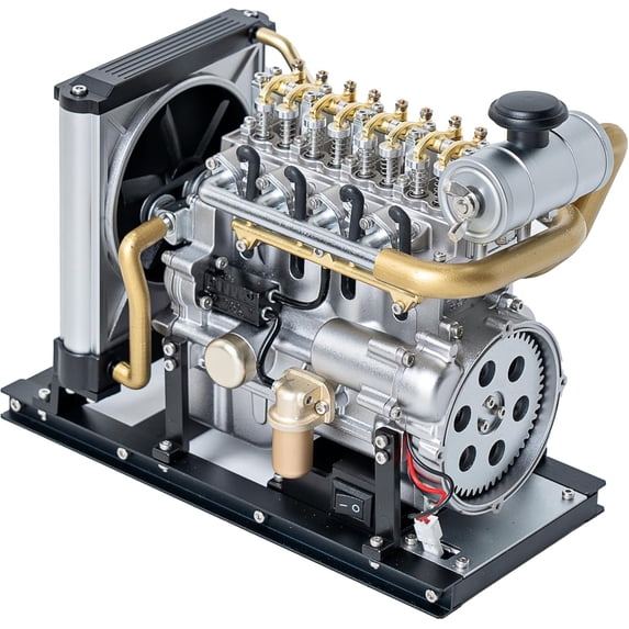 TECHING Mini Diesel Engine Model kit That Runs OHV 4-Cylinder Engine ...