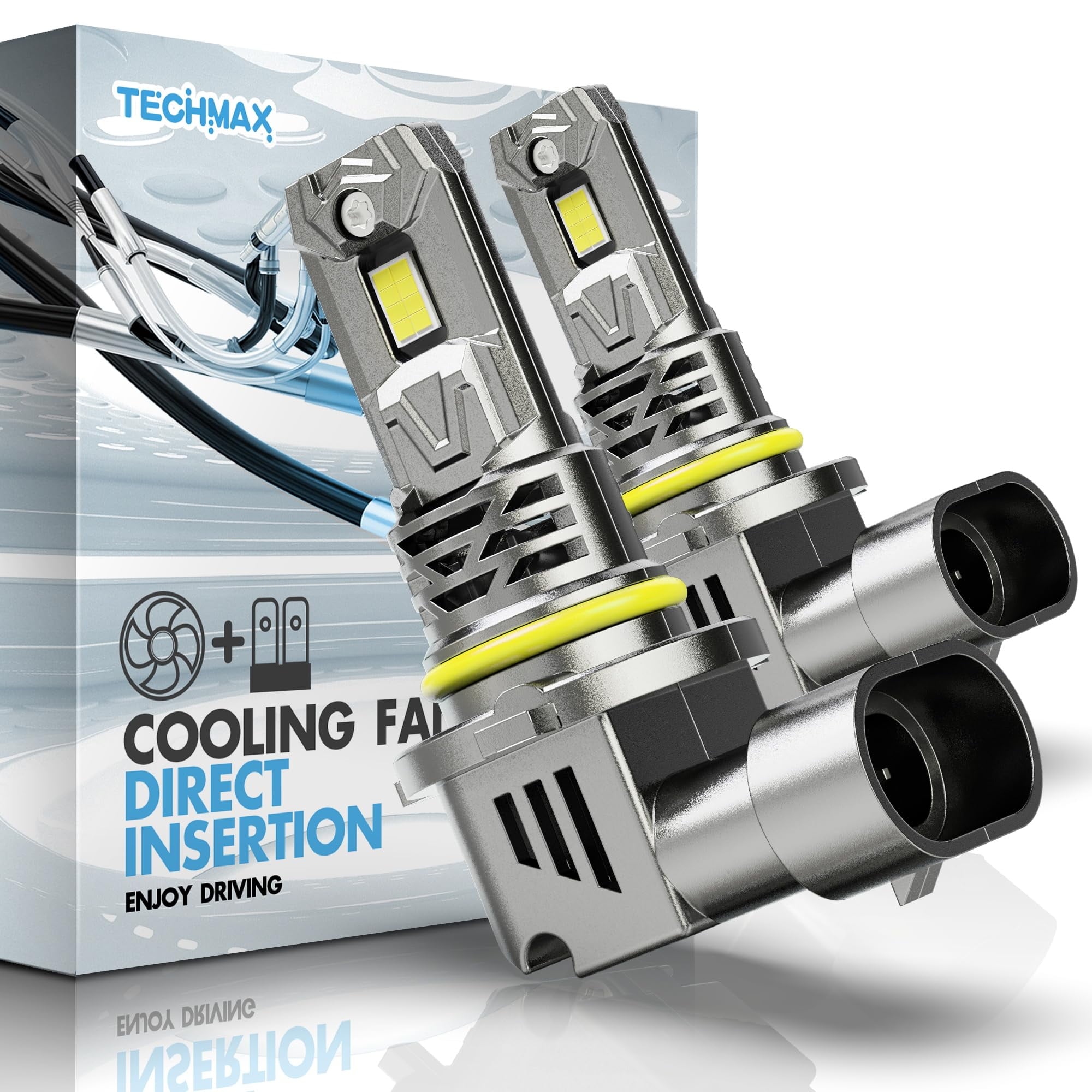 TECHMAX 9012 LED Bulbs, ZS23 23000LM 110W 600% Super Brighter 6500K ...