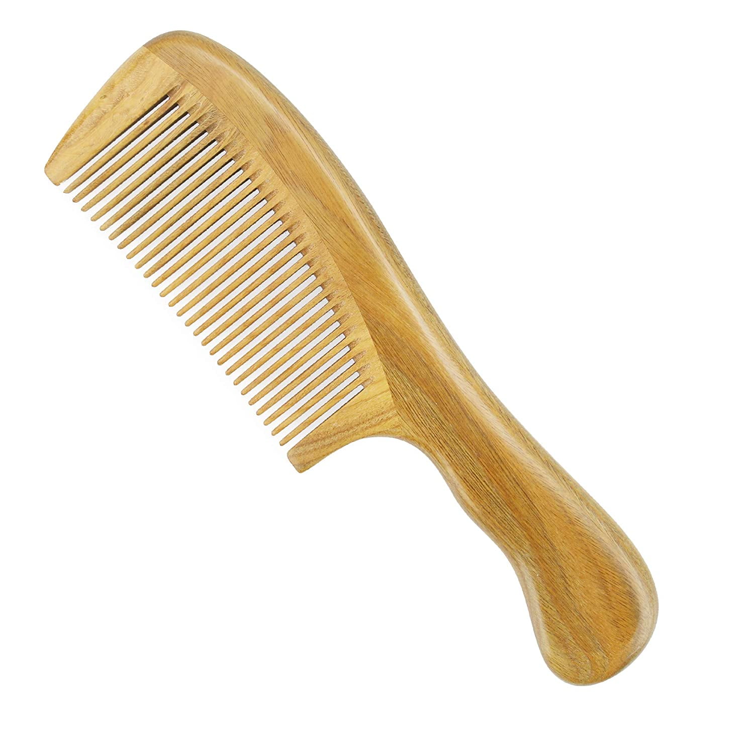 TECHMILY Handmade 100% Natural Green Sandalwood Hair Combs - Anti ...