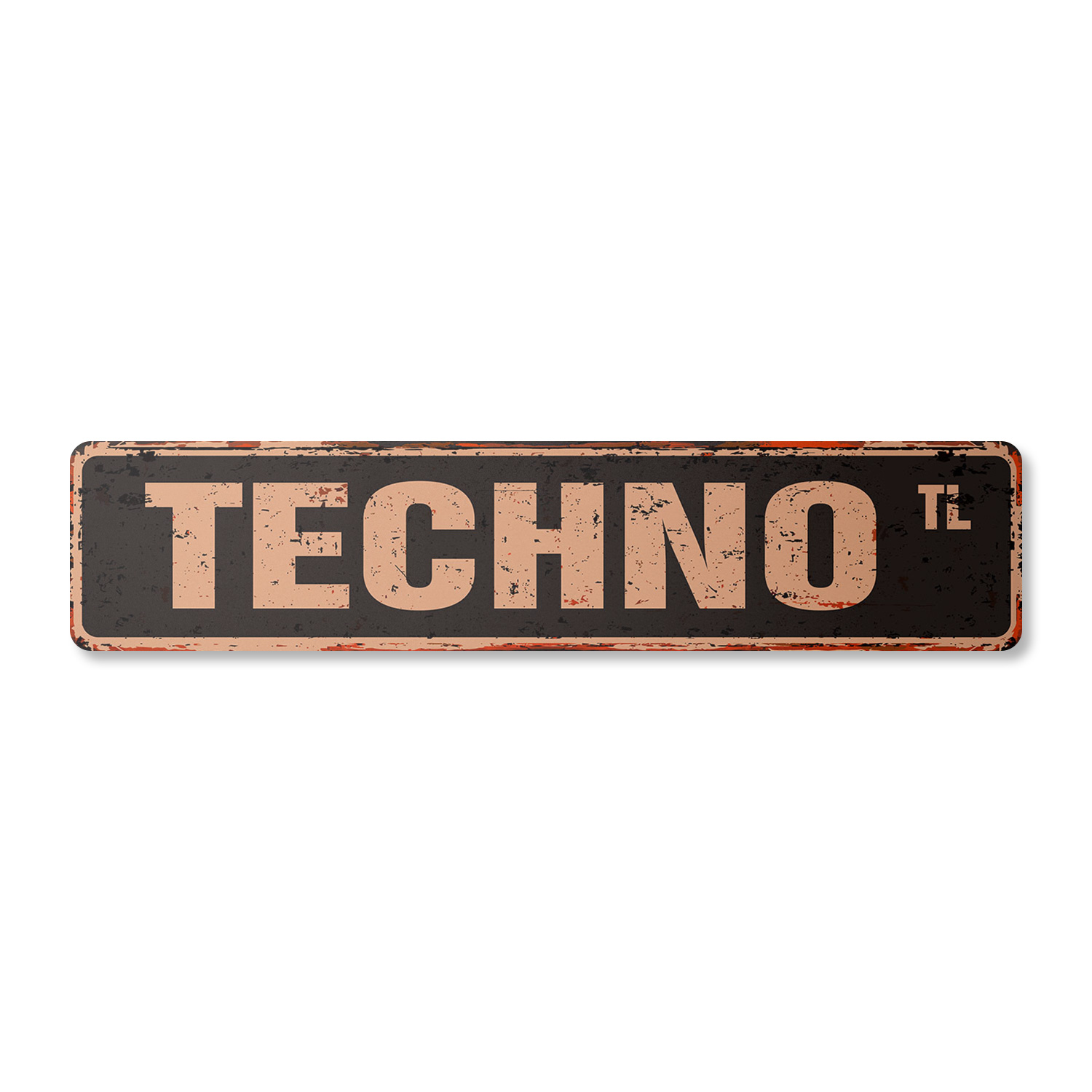 TECHNO Vintage Plastic Street Sign music electronic dance rave ...