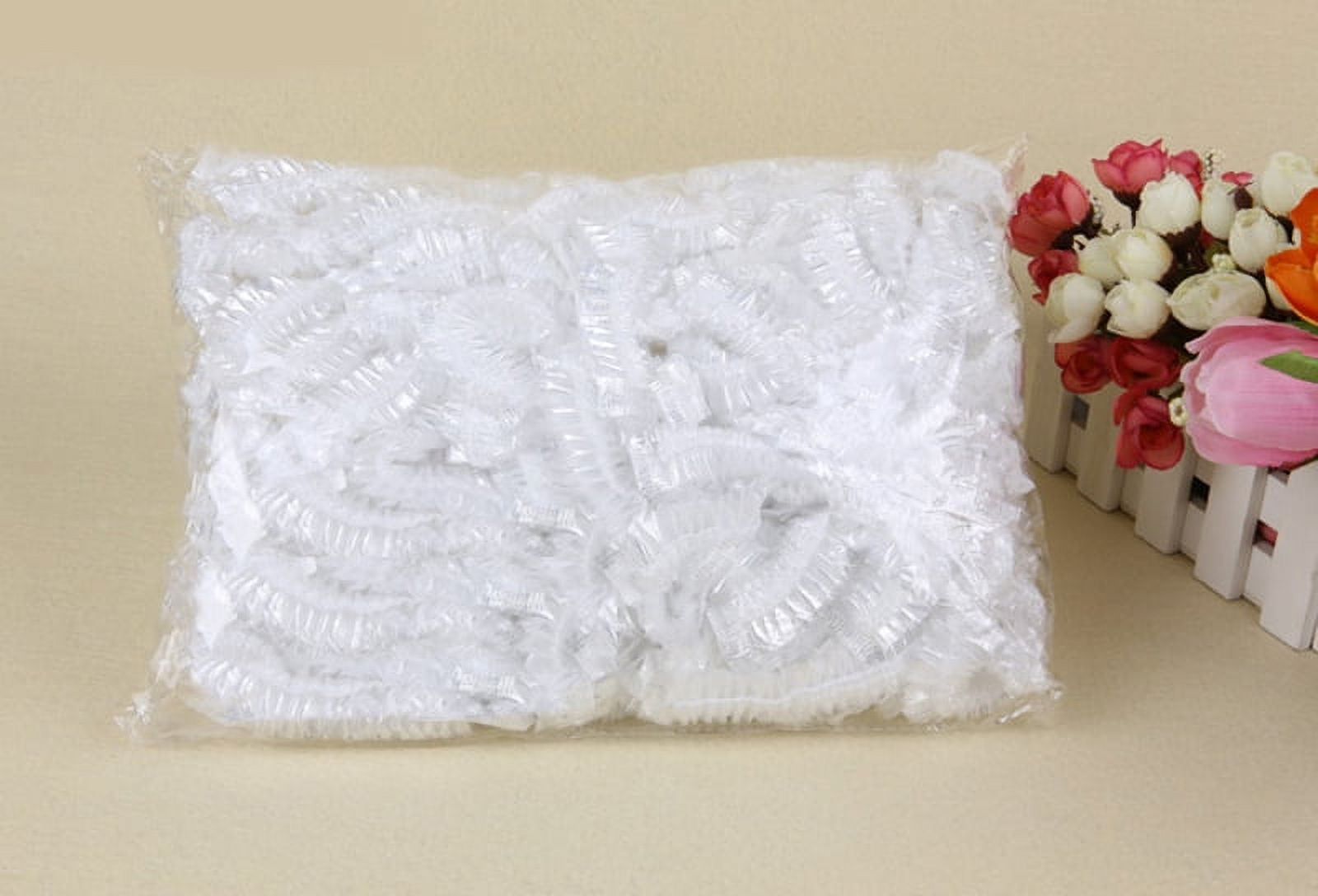 TECHTONGDA 100pcs Disposable Shower Caps, White, for Home, Hotel, Salon ...