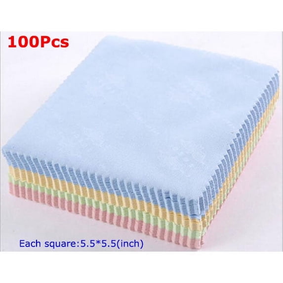 Techtongda Microfiber Glasses Cleaning Cloth, 100pcs, 5x5 Inches, Lens ...