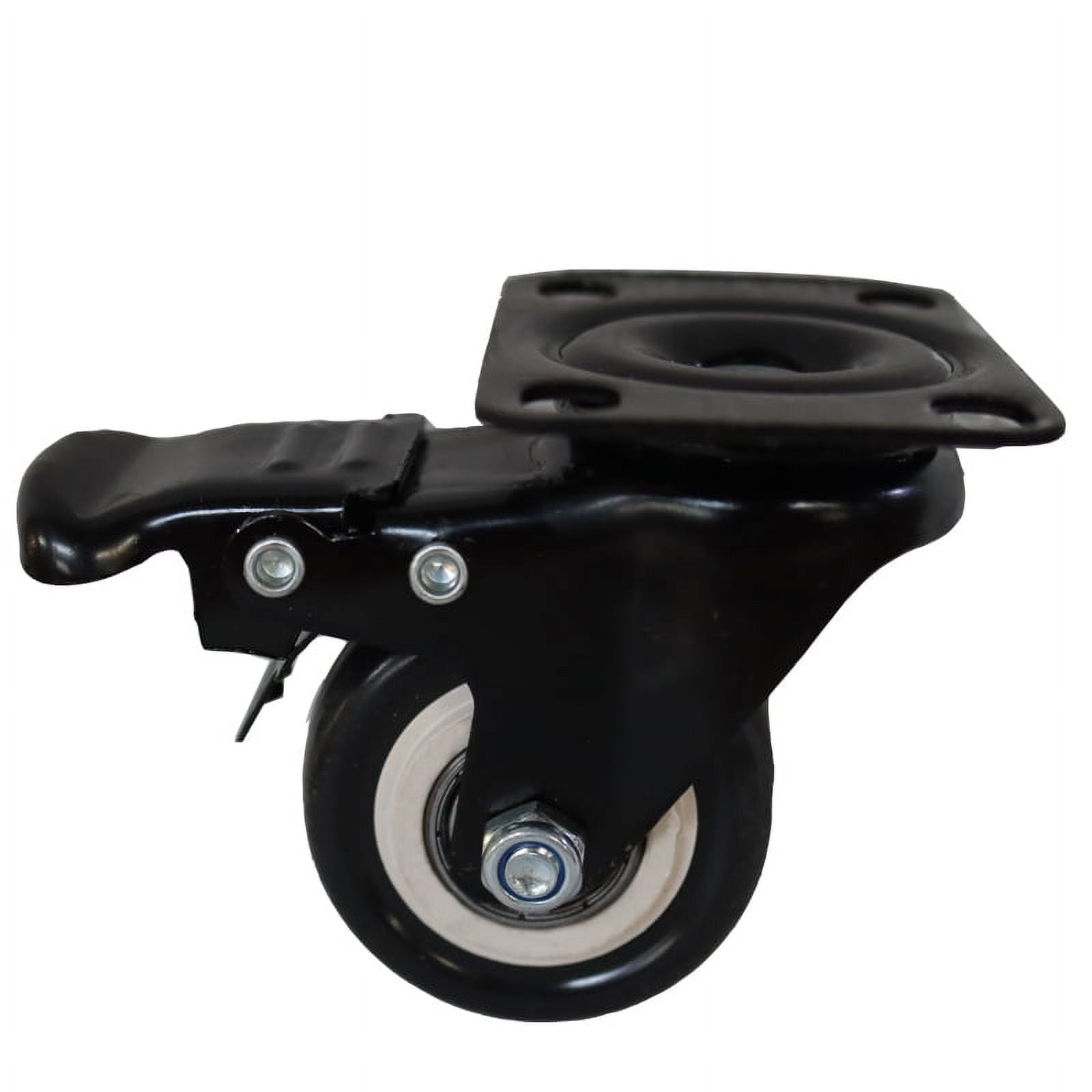 TECHTONGDA 2" Flat Bottom Swivel Caster Polyurethane Wheels with Brake ...