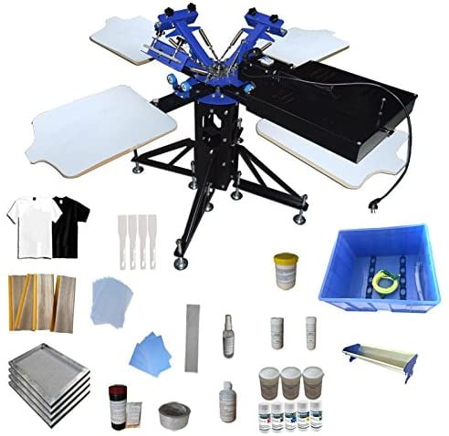 TECHTONGDA 3 Color 4 Station Color T-shirt Screen Printing kit Full ...
