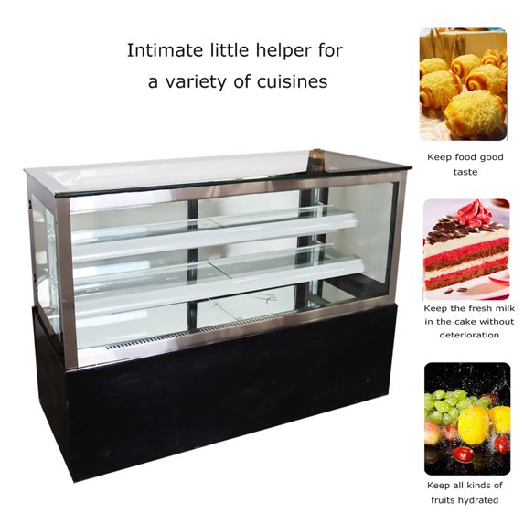 TECHTONGDA 47" Refrigerated Cake Showcase Countertop Right Angle Bakery ...