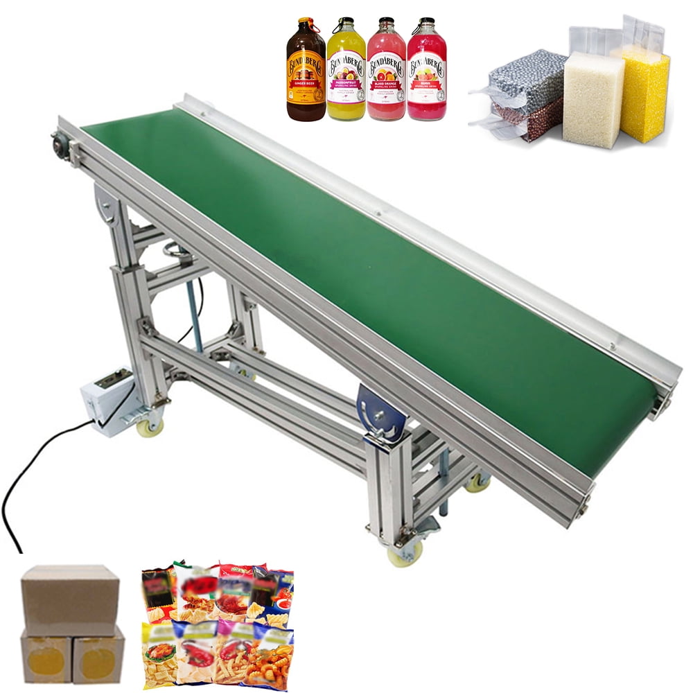 TECHTONGDA Belt Inclined Wall Conveyor 59"*15.7" Aluminium Green PVC ...