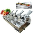 TECHTONGDA Buffet Food Warmer Bain Marie Canteen Steam Heater 12-Pan 4 ...