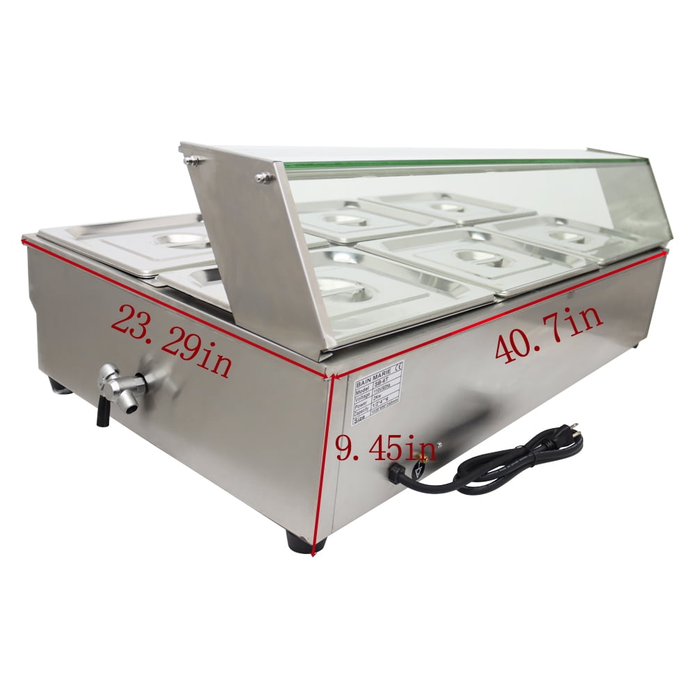 TECHTONGDA Commercial Food Warmer Stainless Steel Bain Marie Buffet ...