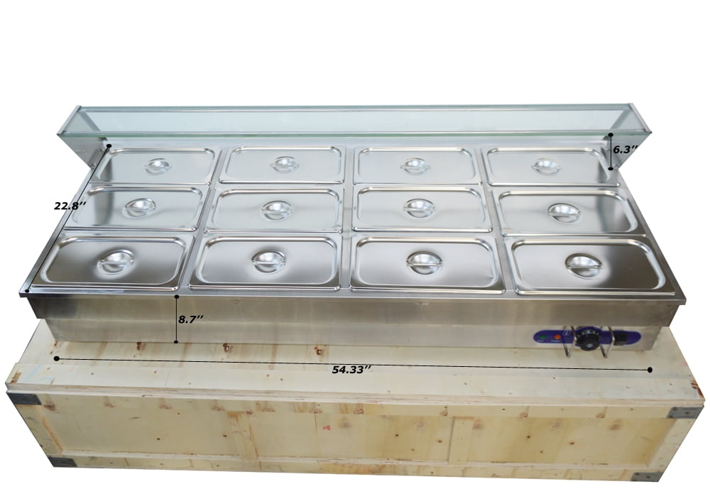 TECHTONGDA Electric Commercial Bain-marie Buffet Food Warmer Steam ...