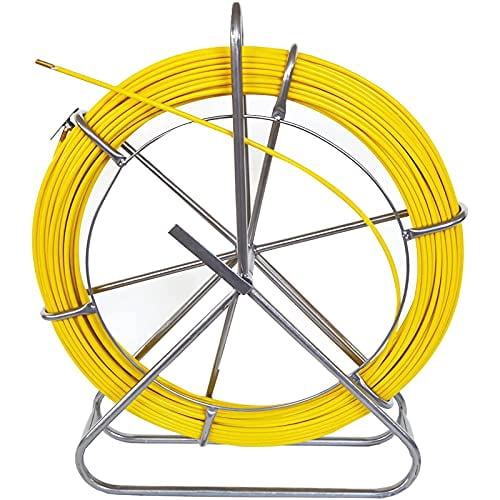 TECHTONGDA Fish Tape Fiberglass Reel Wire Cable Running Rod 8mm 328ft ...