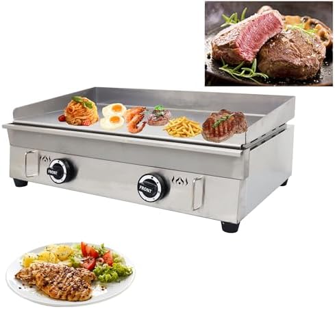 TECHTONGDA LPG Gas Countertop Flat Top Griddle Commercial Stainless ...
