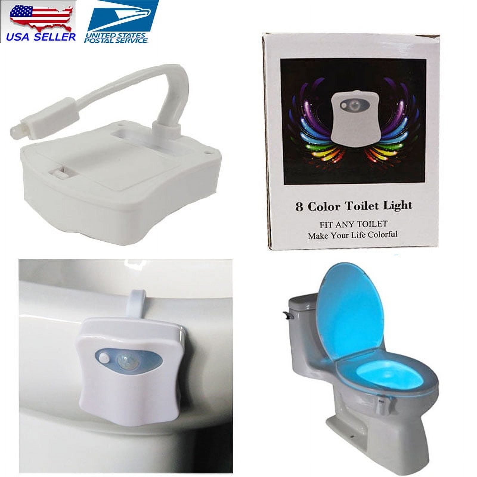 TECHTONGDA Motion-Activated Toilet Night Light 8 Color LED Toilet Bowl ...