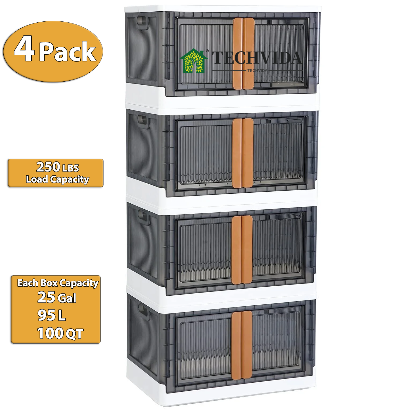 SIMPLYKLEEN 18-Gallon Reusable Stacking Plastic Storage Containers with ...