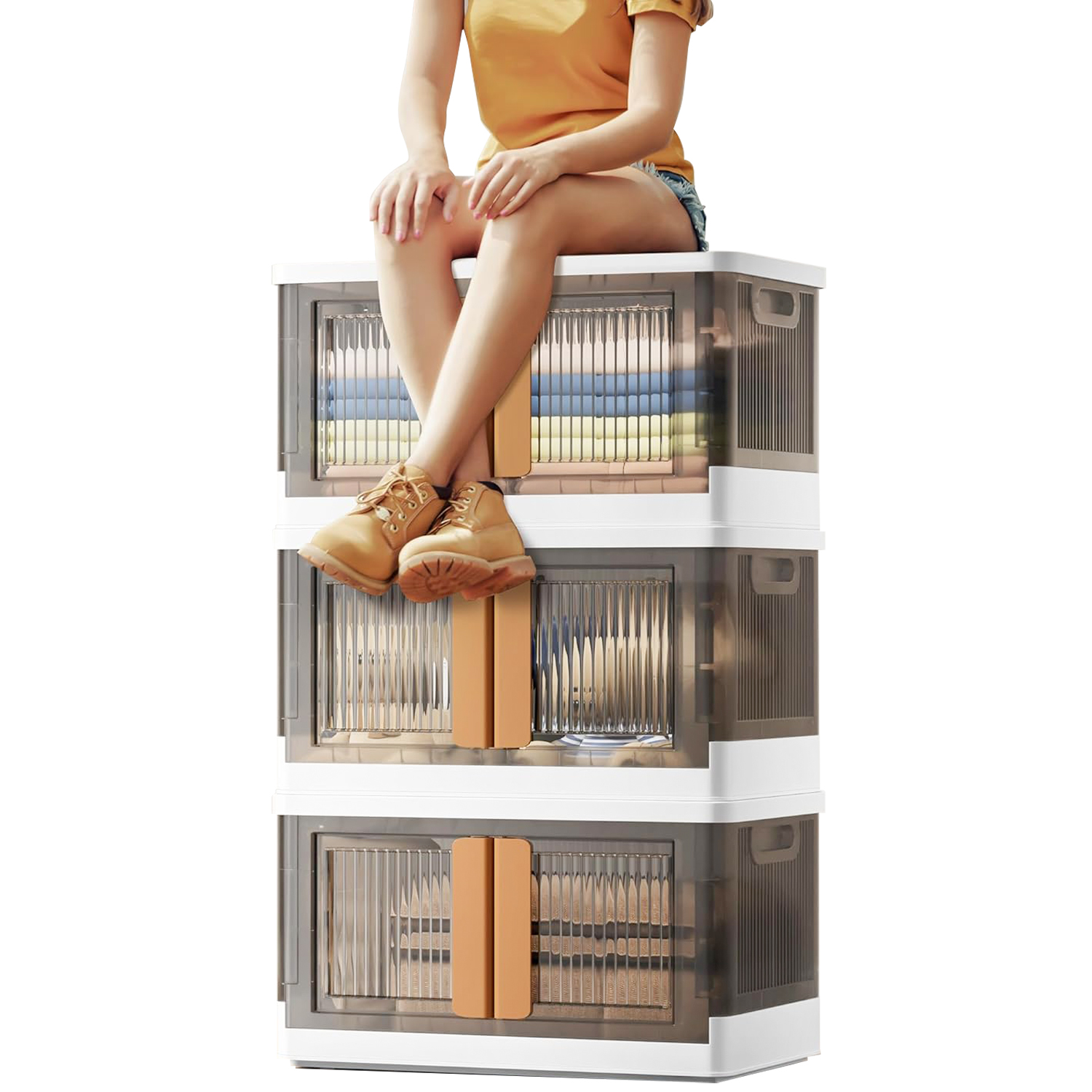 Mainstays Collapsible Cube Fabric Storage Bins (10.5" x 10.5"), 6 Pack ...