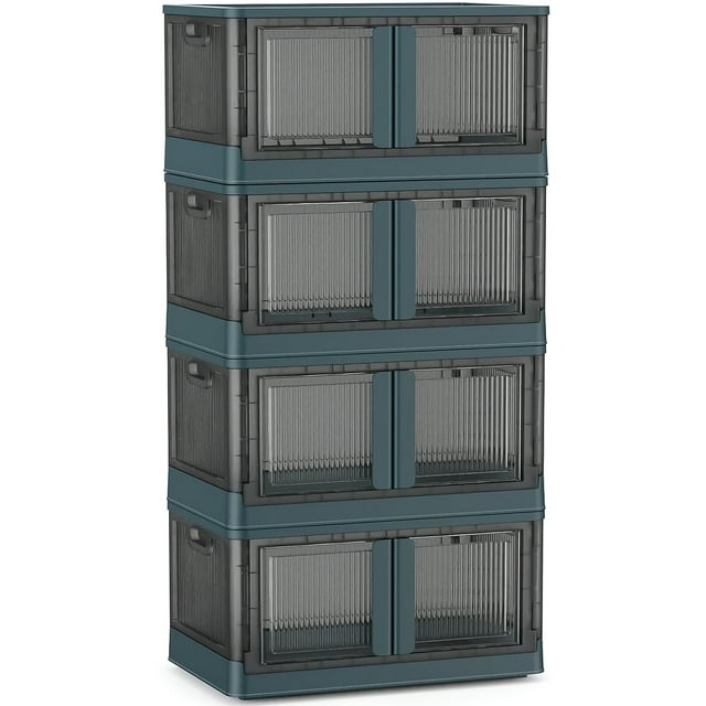 TECHVIDA Storage Bins with Lids 4 Packs 25 Gal Collapsible Storage ...
