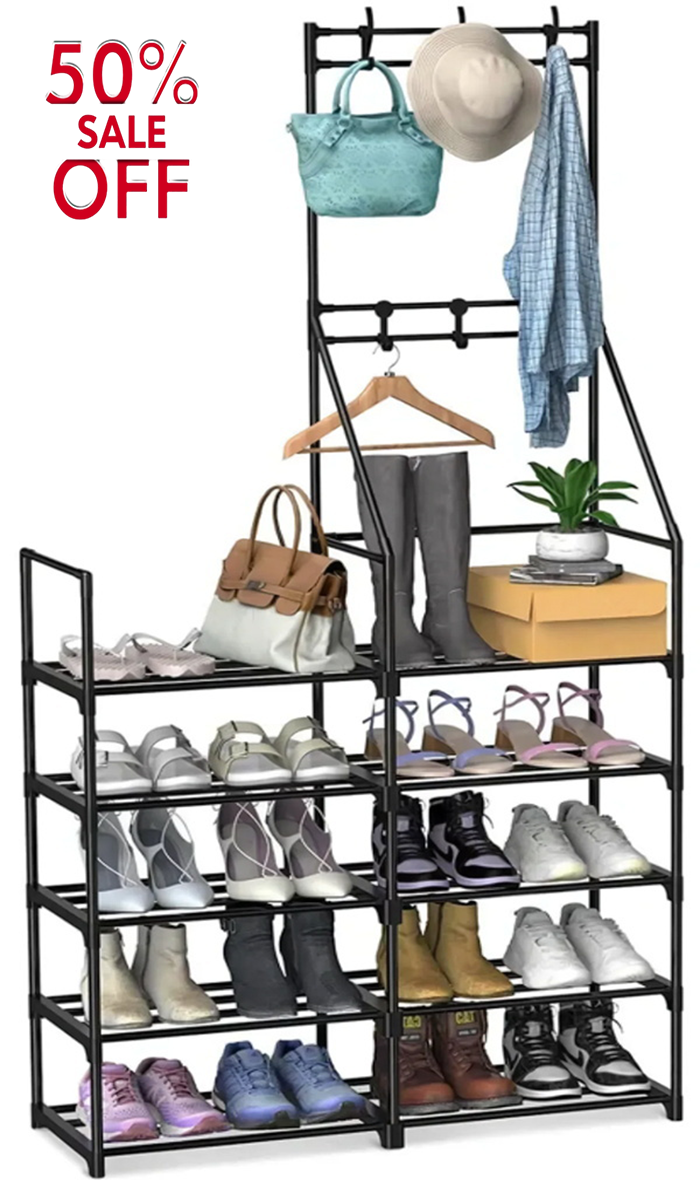 Ktaxon 10-Tier Vertical Shoe Storage Shelves Unit - Portable Shoe Rack ...