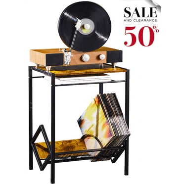 Crosley Furniture Manchester Mid-Century Wood Metal Turntable Stand in ...