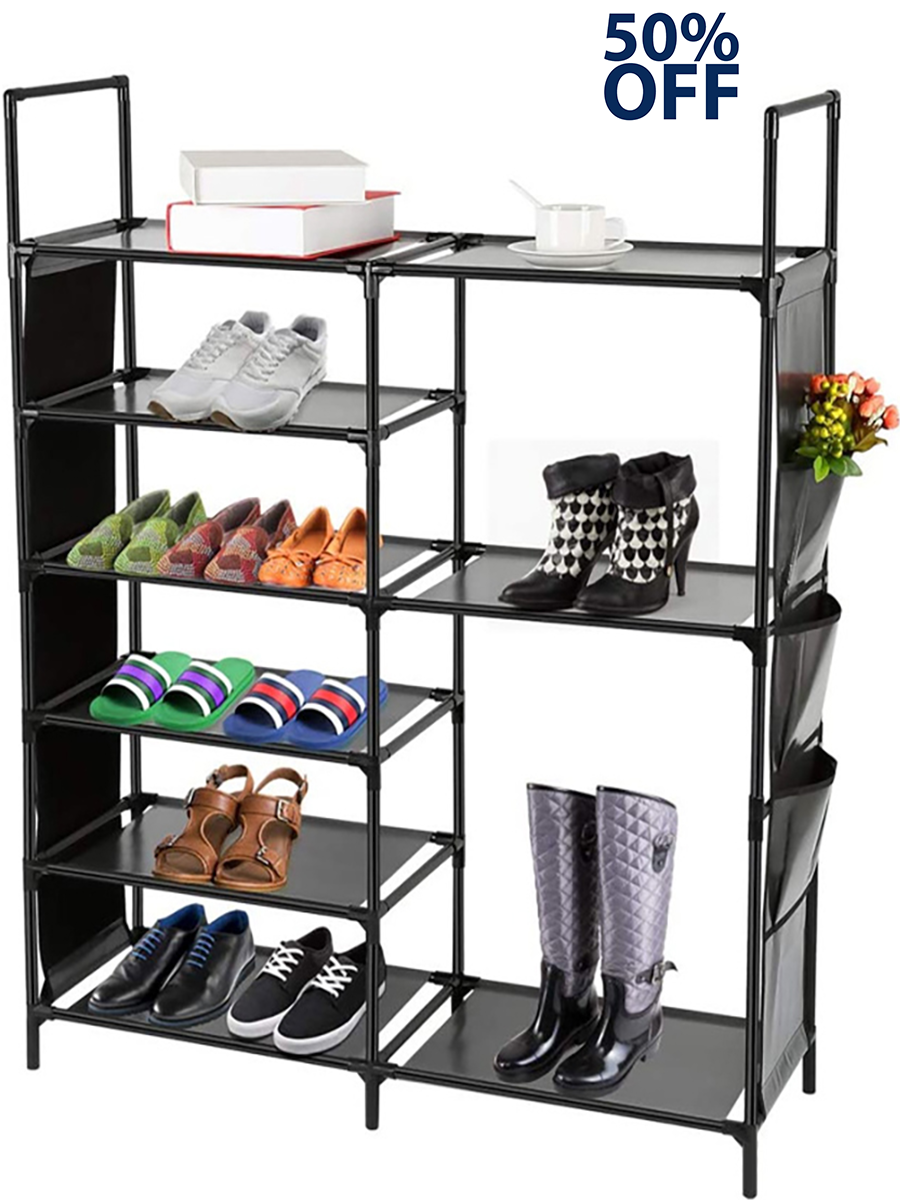 Zimtown 10-Tier 50 Pairs Shoe Rack Shoe Shelf Tower Stand Holder Shoe ...